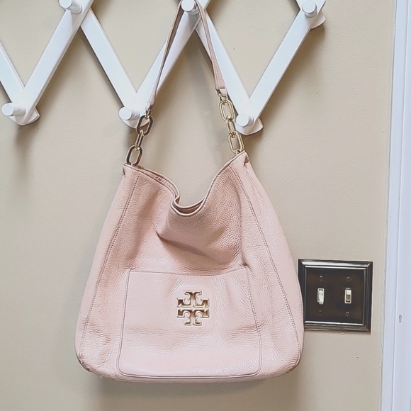 Tory Burch | Bags | Tory Burch Large Pink Soft Pebbled Leather Tote ...